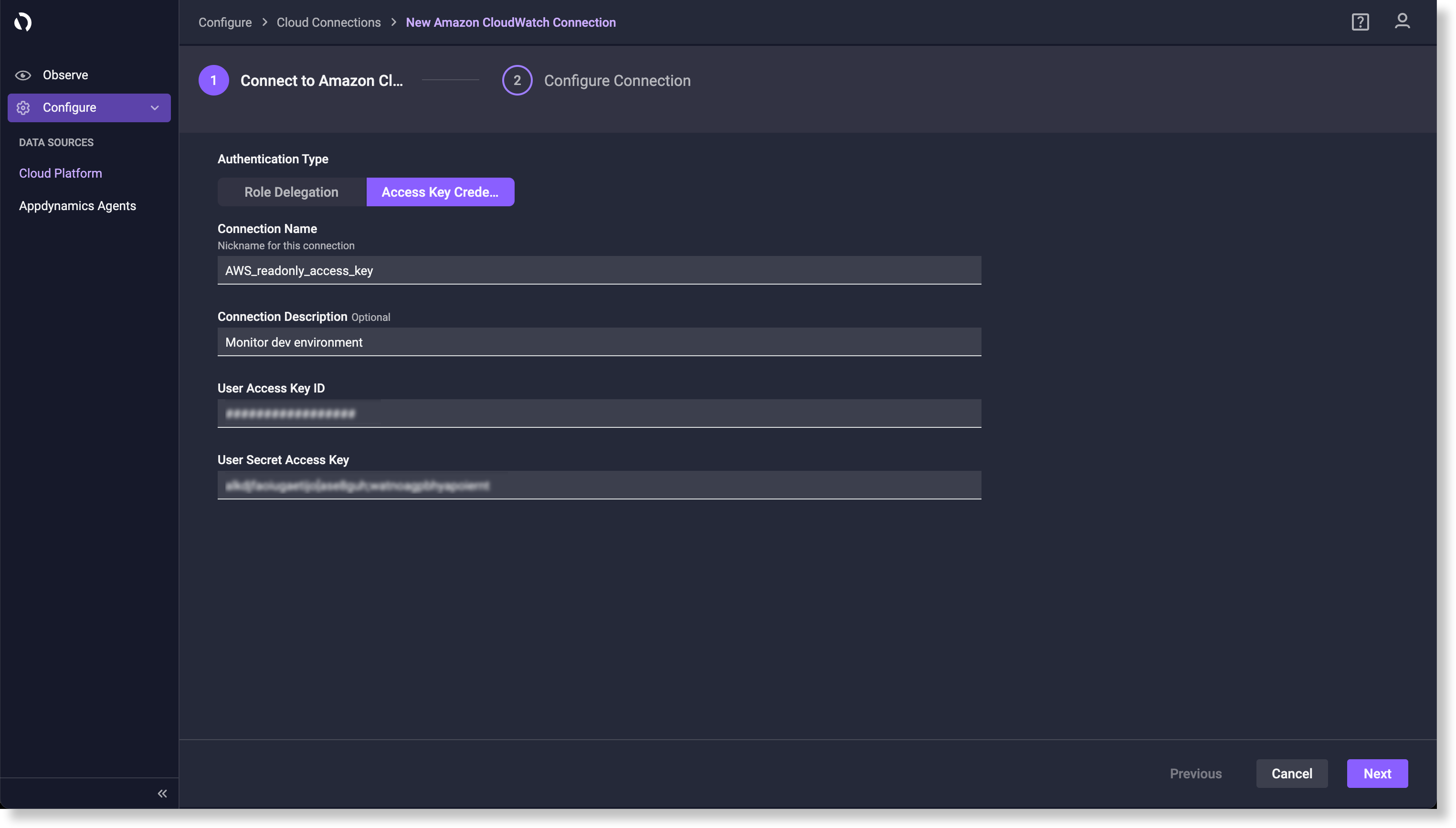 Connect to AWS Using Access Key Credentials