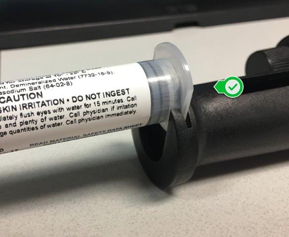 What is the correct orientation of the Digital Titrator cartridges in ...