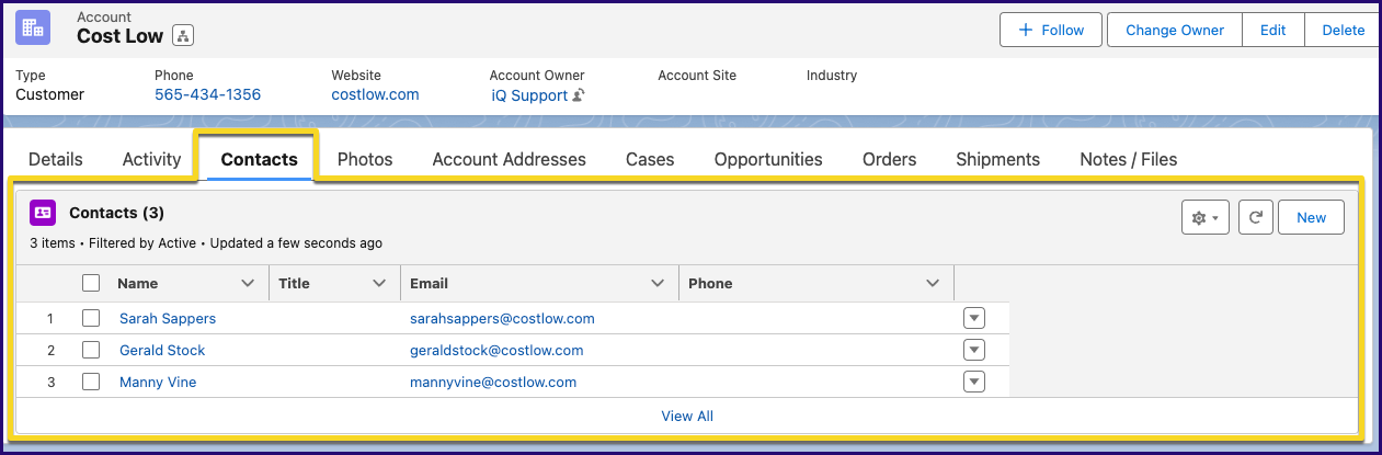 Contacts Overview