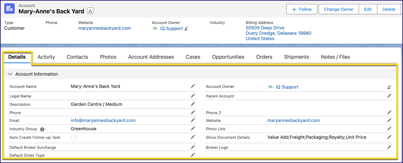 Customer Accounts