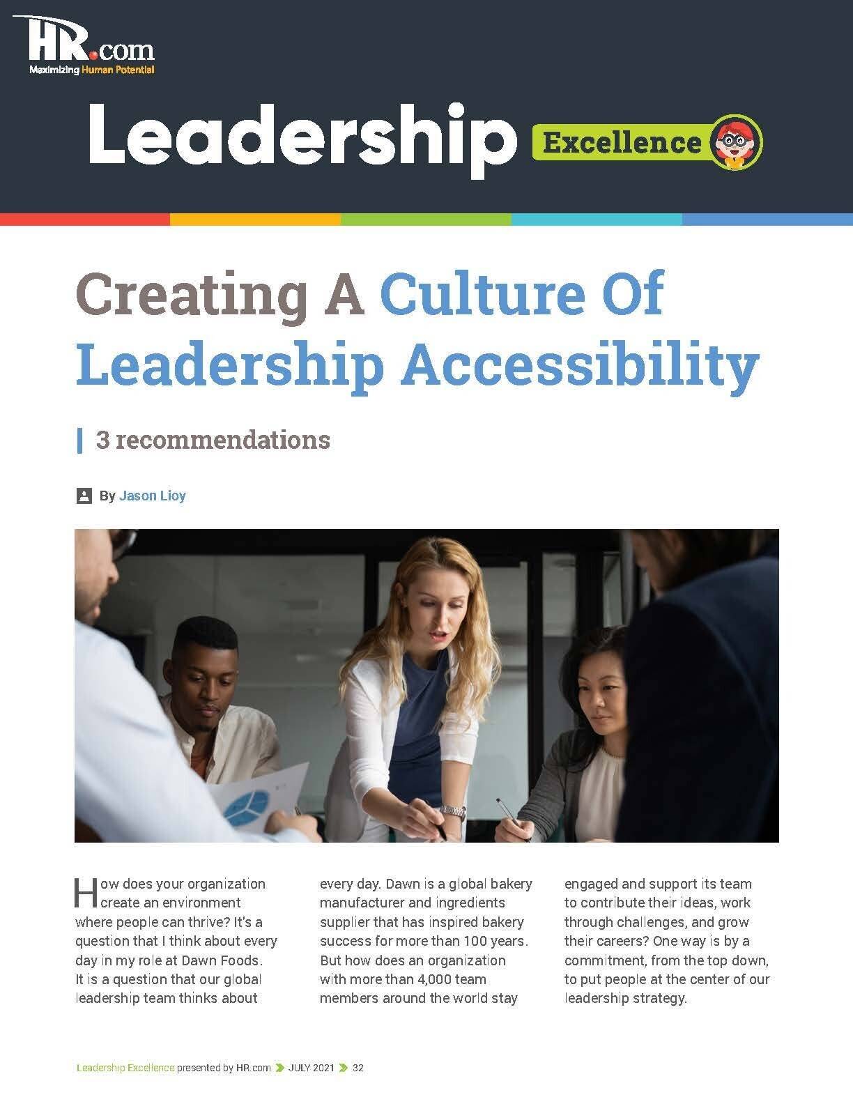 Creating A Culture Of Leadership Accessibility