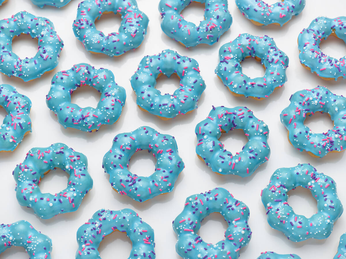 Blue Razzelberry Mochi Donuts