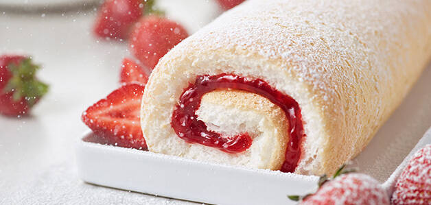 Strawberry Angel Food Cake Roll
