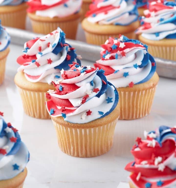 Red, White & Blue Patriotic Cupcakes