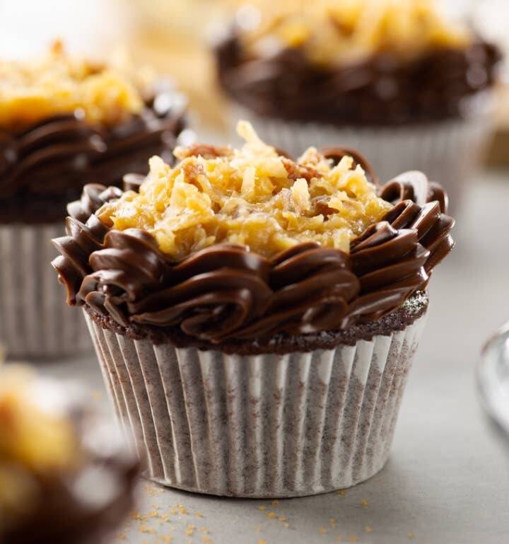 Scratch German Chocolate Cupcakes