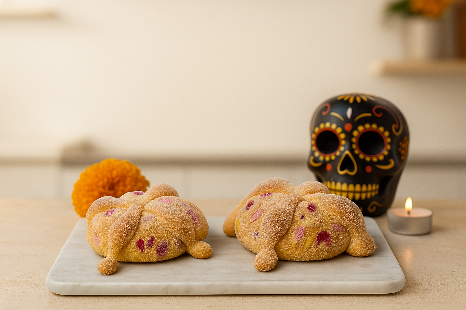 Pan de Muerto con Flores