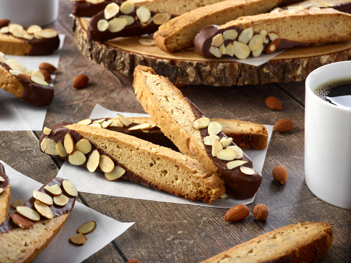 Chocolate Dipped Almond Biscotti