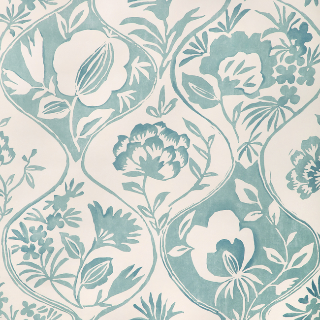 Calathea Paper - Aqua | Kravet