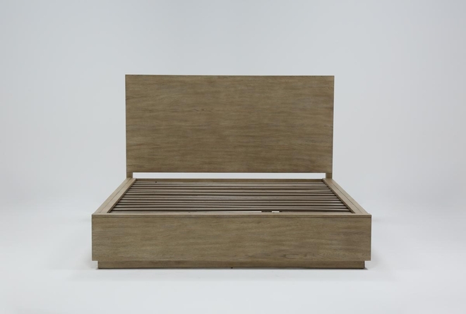 Pierce Natural Eastern King Panel Bed With Storage | Living Spaces
